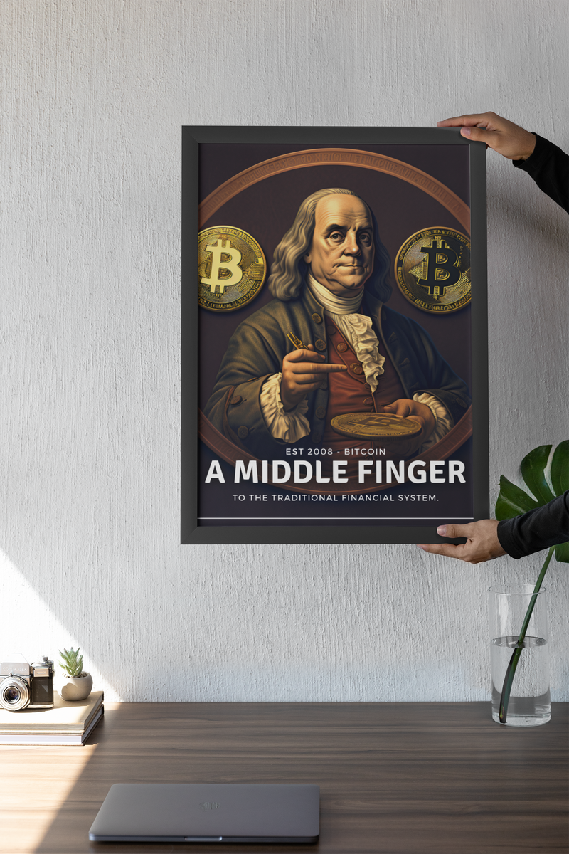 Poster Benjamin Franklin - BITCOIN - Coleção OuroborosLegacy – Ouroboros.pt